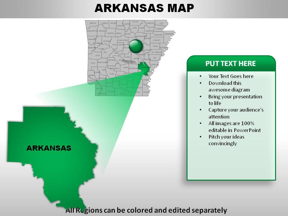 USA Arkansas State Powerpoint Maps | PowerPoint Slide Images | PPT ...