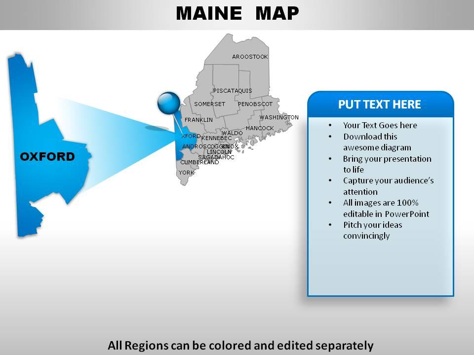 USA Maine State Powerpoint Maps | Presentation PowerPoint Templates ...