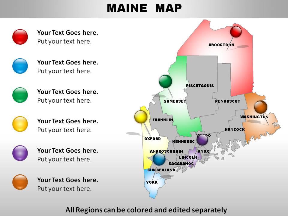 USA Maine State Powerpoint Maps | Presentation PowerPoint Templates ...