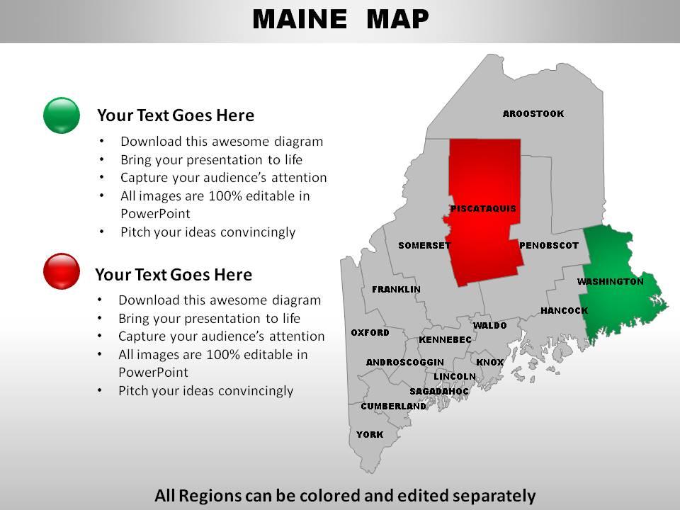 USA Maine State Powerpoint Maps | Presentation PowerPoint Templates ...