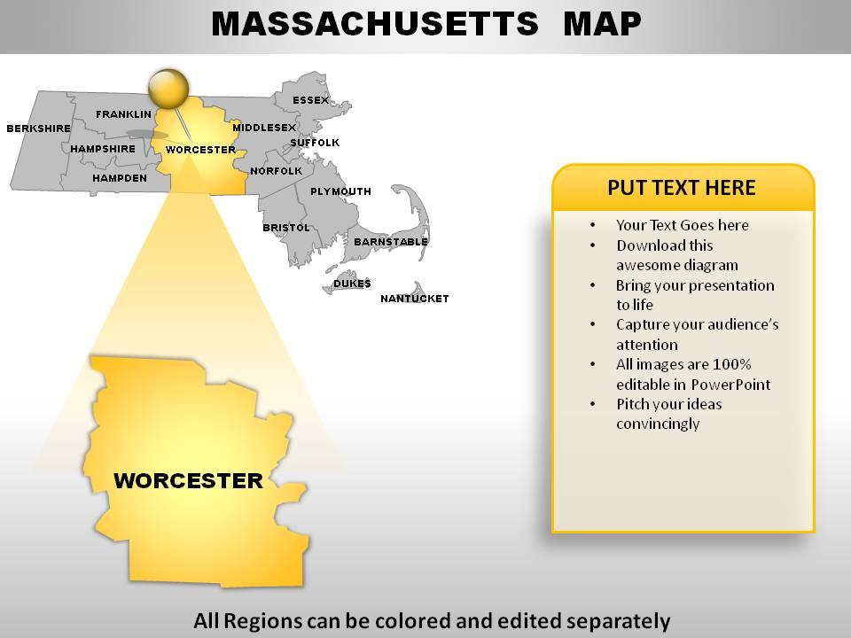 USA Massachusetts State Powerpoint Maps | PowerPoint Slide Template ...