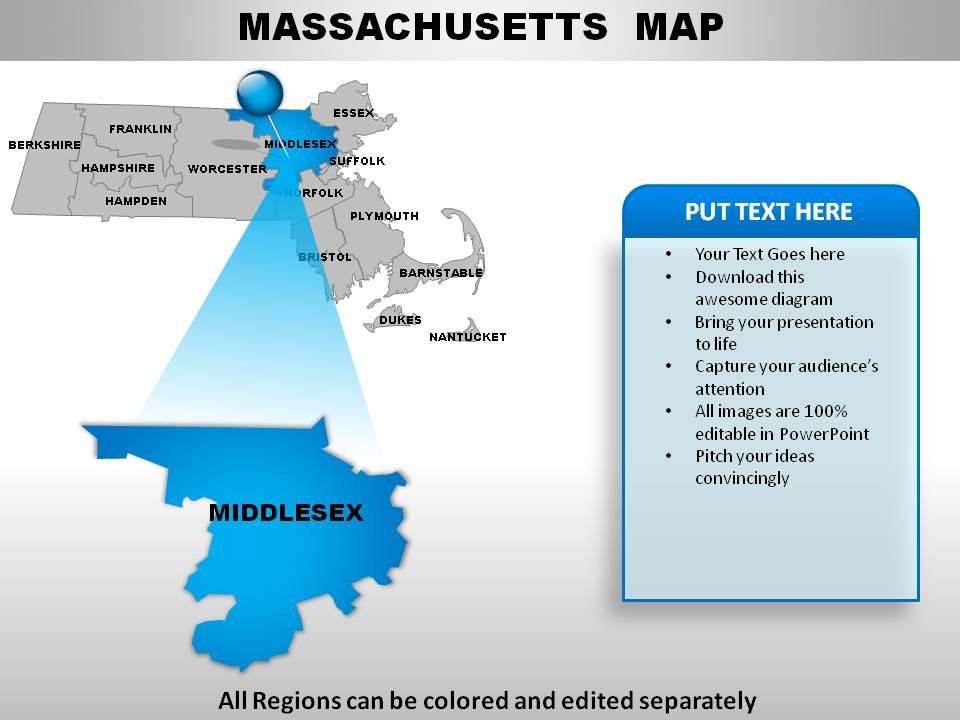 USA Massachusetts State Powerpoint Maps | PowerPoint Slide Template ...