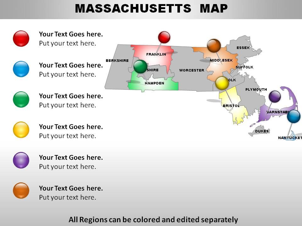 USA Massachusetts State Powerpoint Maps | PowerPoint Slide Template ...