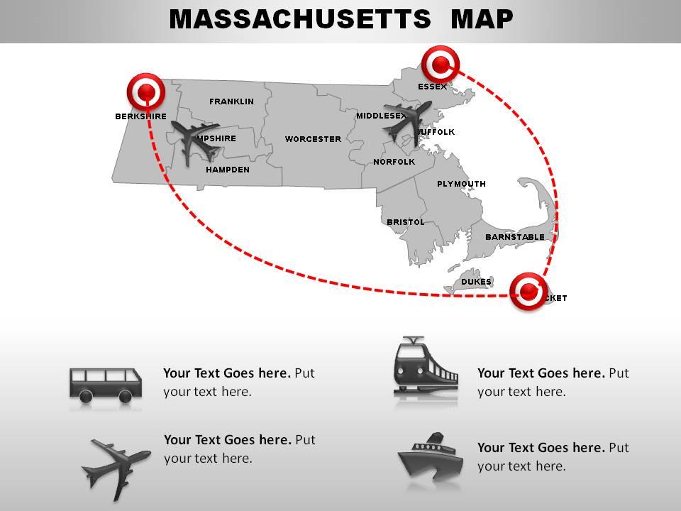USA Massachusetts State Powerpoint Maps | PowerPoint Slide Template ...