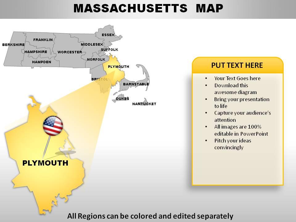 USA Massachusetts State Powerpoint Maps | PowerPoint Slide Template ...