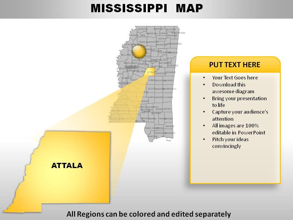 USA Mississippi State Powerpoint Maps | Template Presentation | Sample ...