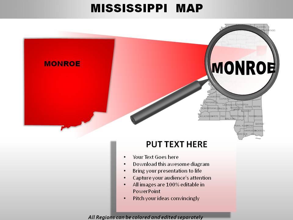 USA Mississippi State Powerpoint Maps | Template Presentation | Sample ...