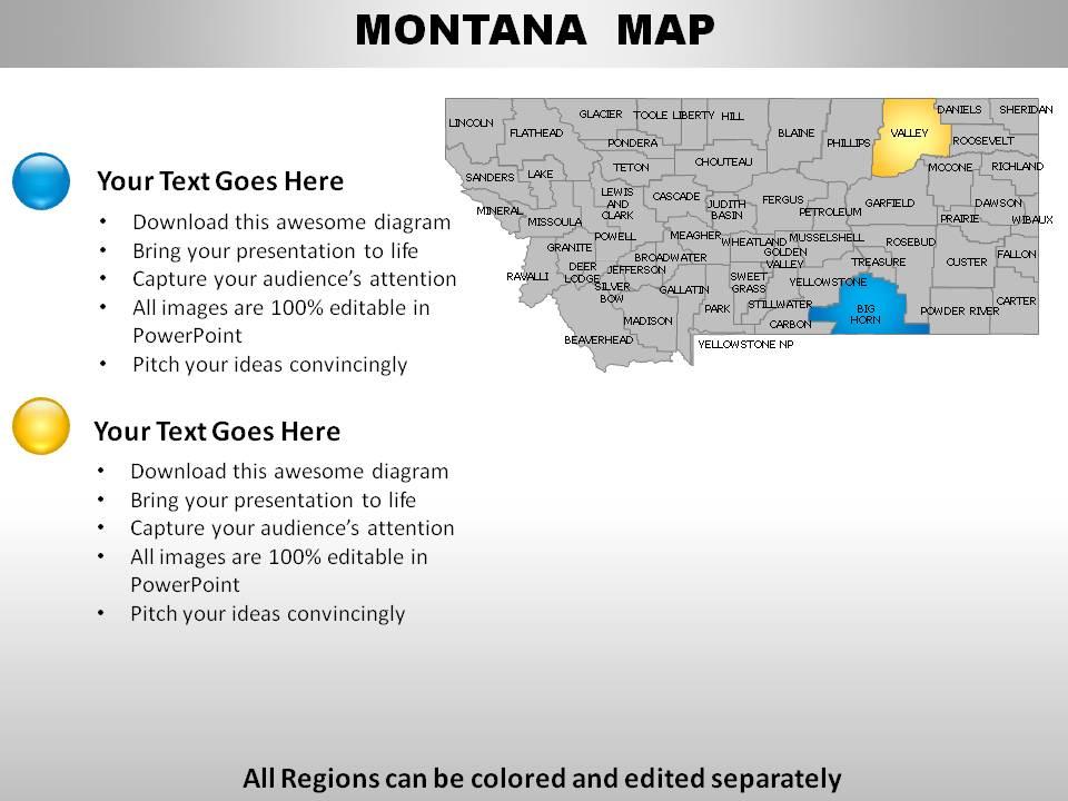 USA Montana State Powerpoint Maps | PowerPoint Templates Designs | PPT ...