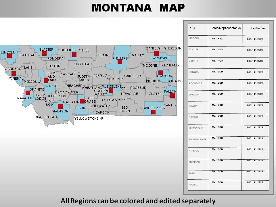 USA Montana State Powerpoint Maps | PowerPoint Templates Designs | PPT ...