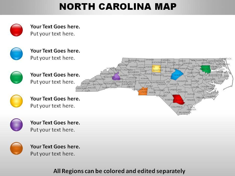 Usa north carolina state powerpoint maps | Presentation Graphics ...