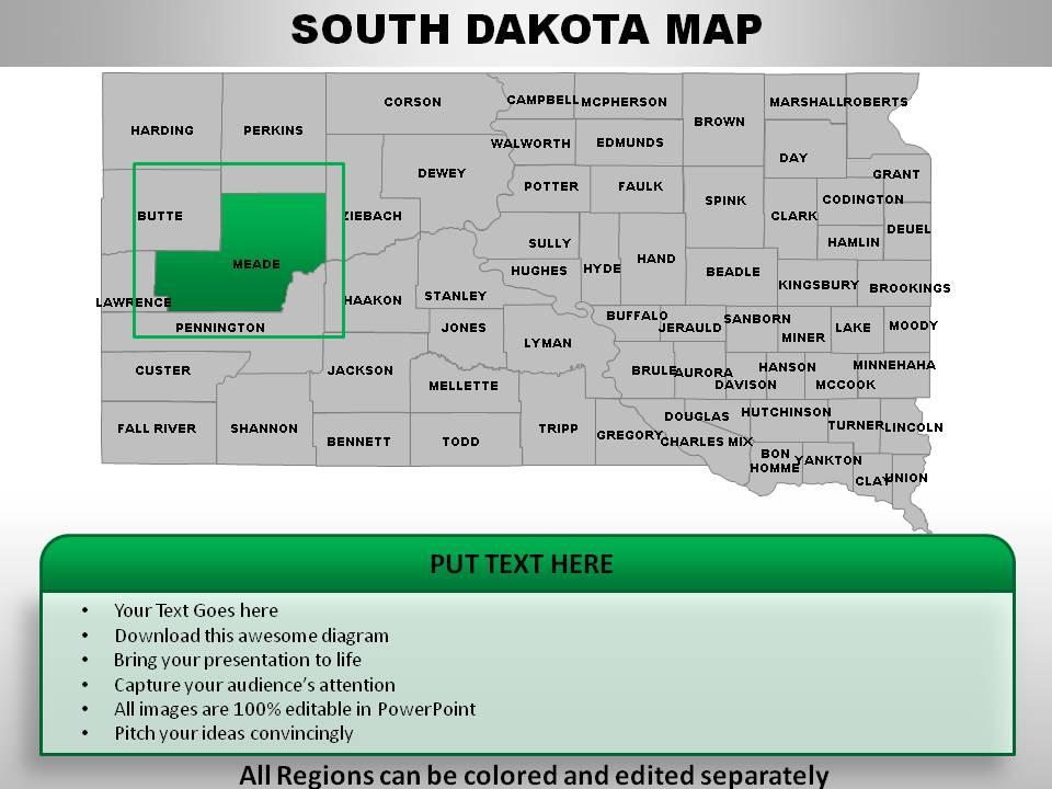 USA South Dakota State Powerpoint Maps | PowerPoint Slide Templates ...