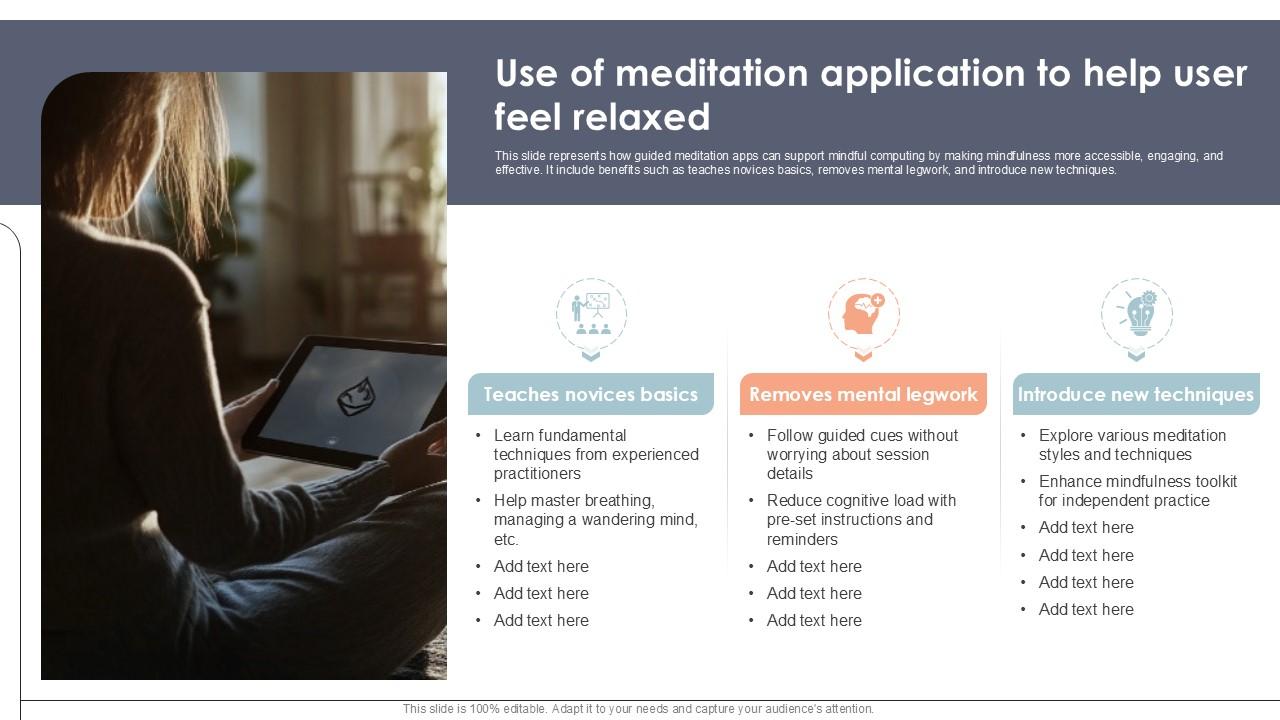 Use Of Meditation Application Organizational Approach To Mindful Ppt Example PPT Presentation