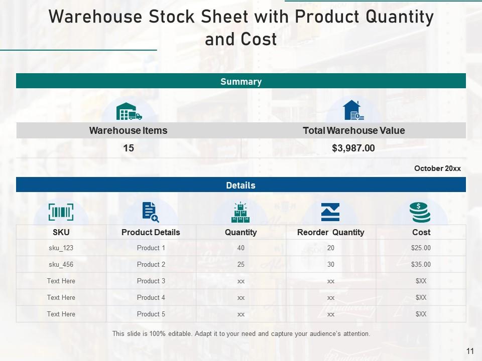 Warehouse Stock Employee Checking Inventory Value Purchase Price ...