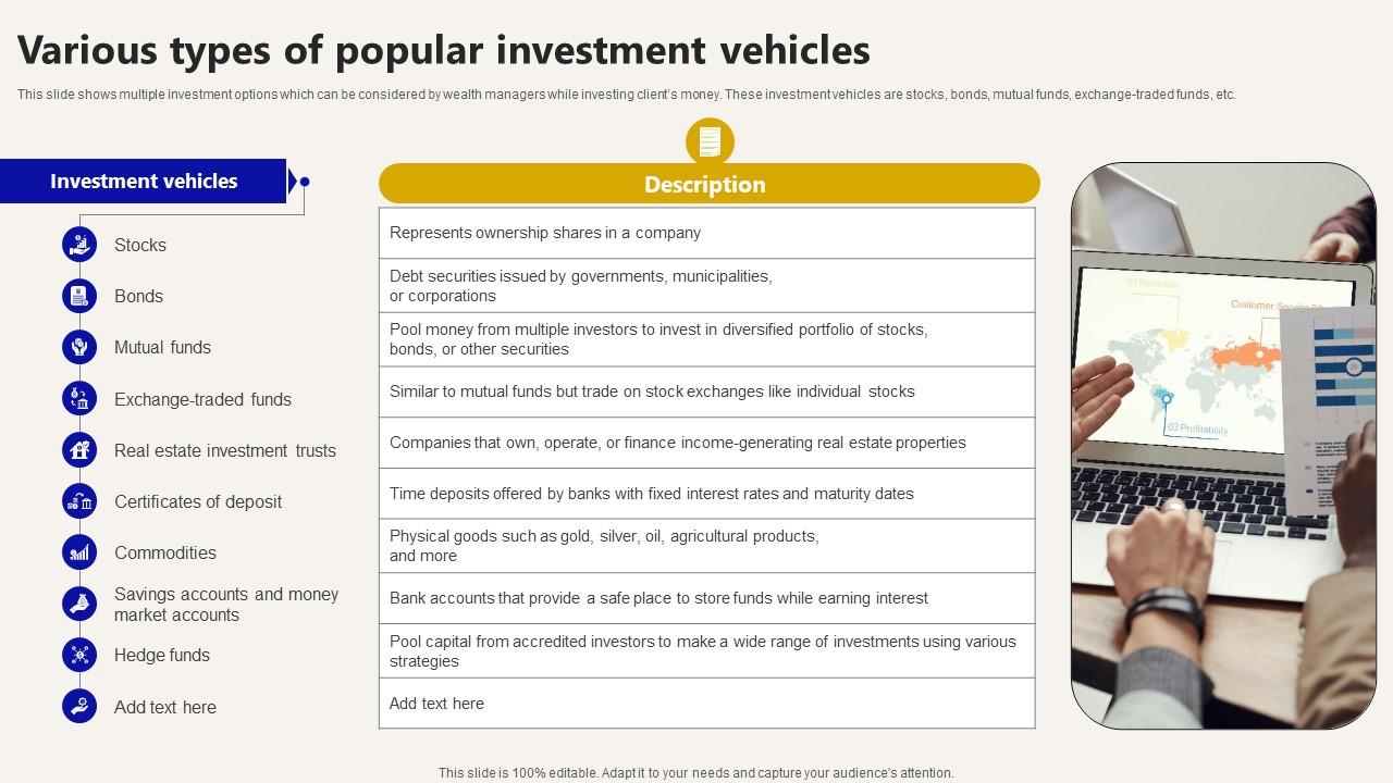 Wealth Management Strategies Various Types Of Popular Investment ...