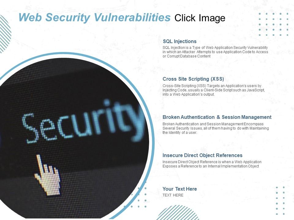 Web Security Vulnerabilities Click Image Presentation Powerpoint