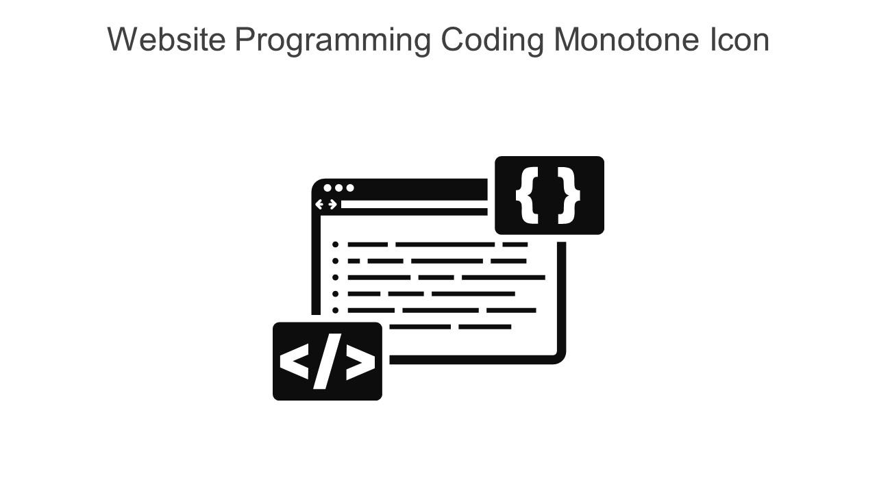 Website Programming Coding Monotone Icon In Powerpoint Pptx Png And