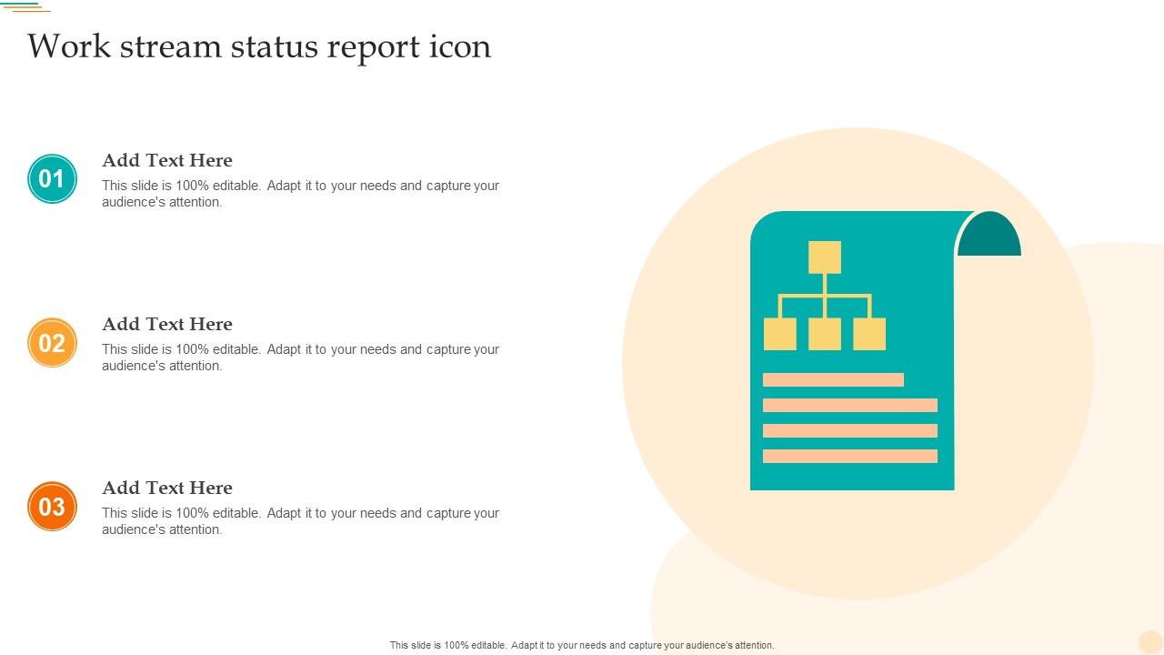 Work Stream Status Report Icon PPT PowerPoint
