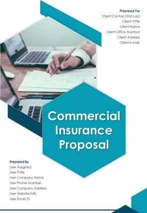 A4 Commercial Insurance Proposal Template | Presentation Graphics ...
