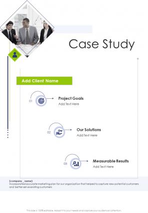 Case Study Marketing Strategy Proposal One Pager Sample Example Document | Presentation Graphics ...