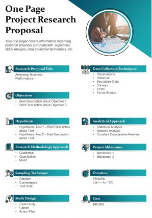 One Page Project Research Proposal Presentation Report Infographic PPT ...