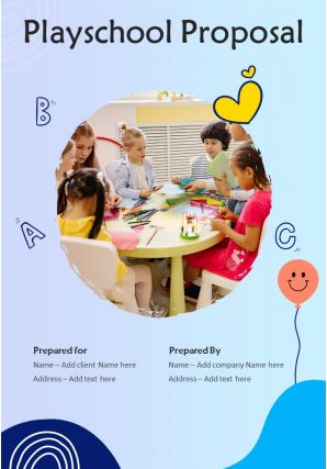 Playschool Proposal Report Sample Example Document PPT Example