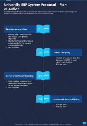 University ERP System Proposal Plan Of Action One Pager Sample Example Document | Presentation ...