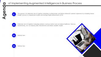 Agenda Of Implementing Augmented Intelligence In Business Process Ppt Slides | Presentation ...