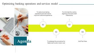 Agenda Optimizing Banking Operations And Services Model PPT Template