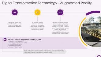 Augmented Reality In Digital Transformation Technologies Training Ppt PPT Presentation
