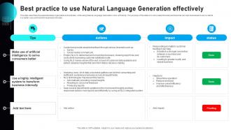 Automated Narrative Generation Best Practice To Use Natural Language Generation PPT Example
