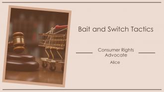 Bait And Switch Marketing Tactics Consumer Protection PPT Template ST ...