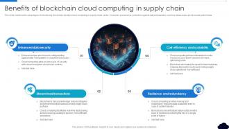 Benefits Of Blockchain Cloud Computing In Supply Chain Complete Guide To Blockchain In Cloud BCT ...