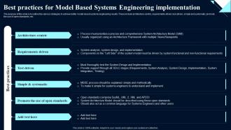 Best Practices For Model Based Systems System Design Optimization Systems Engineering MBSE PPT ...