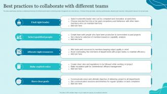Best Practices To Collaborate With Different Teams PPT Template