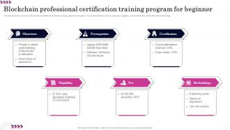 Blockchain Professional Certification Training Program For Beginner PPT Example