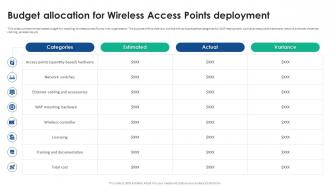 Budget Allocation For Wireless Access Points Deployment PPT Template