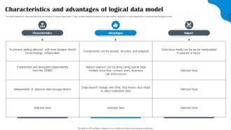 Characteristics And Advantages Of Logical Data Model Data Structure In DBMS PPT Slide