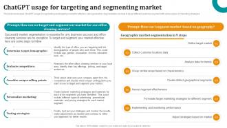 ChatGPT Usage For Targeting And Segmenting Market OpenAI ChatGPT To Transform Business ChatGPT ...