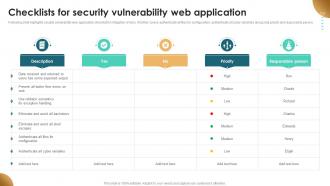 Checklists For Security Vulnerability Web Application PPT Presentation