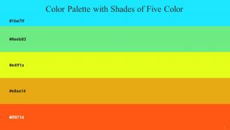 Color Palette With Five Shade Cyan Aqua Pastel Green Chartreuse Yellow ...