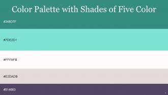 Color Palette With Five Shade Paradiso Paradiso Lavender Blush Bon Jour ...
