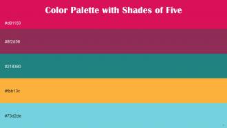 Color Palette With Five Shade Razzmatazz Camelot Elm Yellow Orange ...
