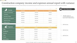 Construction Financial Report - Slide Team