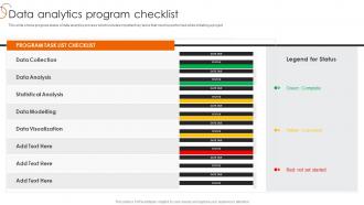 Data Analytics Program Checklist Process Of Transforming Data Toolkit | Presentation Graphics ...