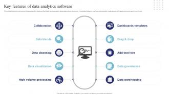 Data Science And Analytics Transformation Toolkit Key Features Of Data Analytics Software PPT Sample
