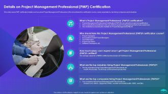 Details On Project Management Professional PMP Certification ...