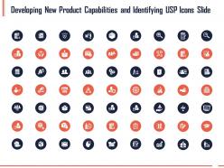 Developing New Product Capabilities And Identifying Usp Icons Slide Ppt ...