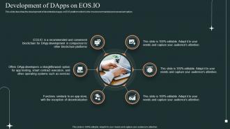 Development Of Dapps On Eos Io Ppt Infographics Background Designs PPT Template