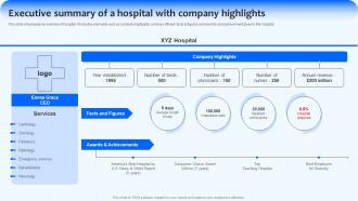 Executive Summary Of A Hospital With Implementing Management Strategies ...