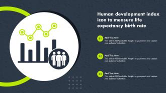 Human Development Index Icon To Measure Life Expectancy Birth Rate PPT ...